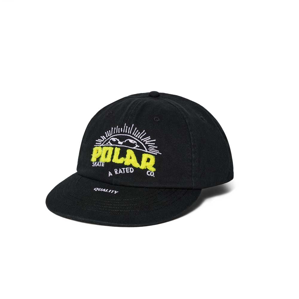Polar 'Cheeky Sun' 6 Panel Ramy Cap (Black) | Cardiff Skateboard Club